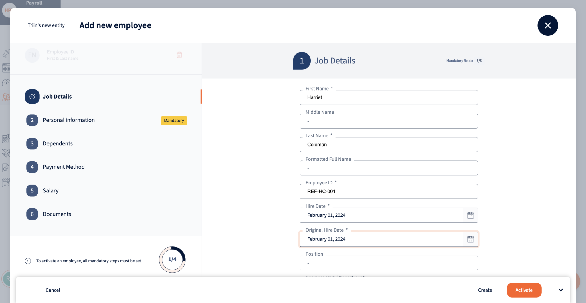 Adding new employee - Hr Blizz